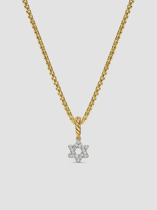 David Yurman Micro Pavé Star Of David Amulet In 18k Yellow Gold With Diamonds, 7.4mm - Diamond