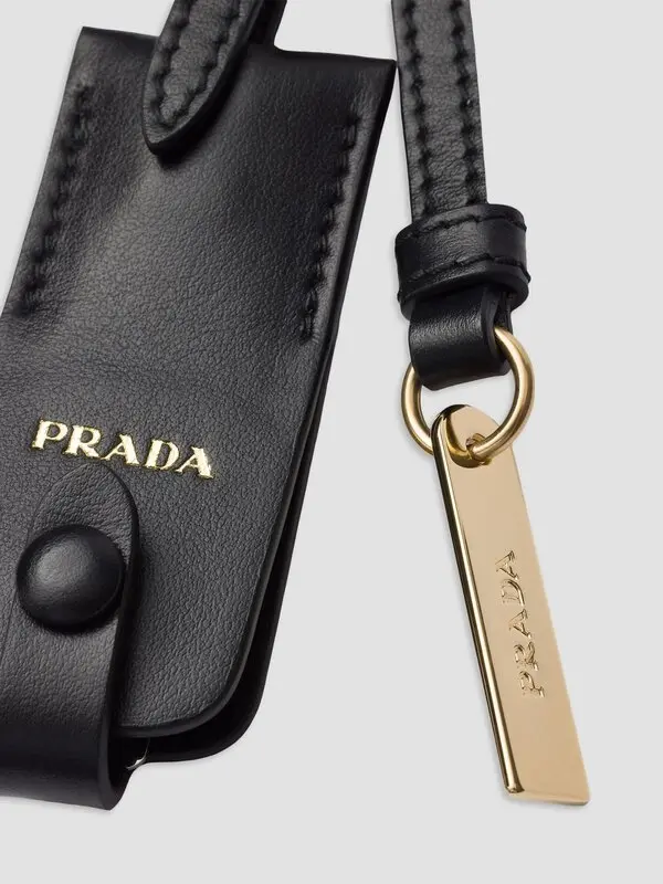Prada Leather Mirror Case Pendant - Black