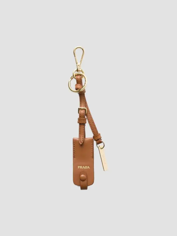 Prada Leather Mirror Case Pendant - Brown