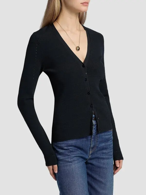 Ramy Brook Astra Pointelle-knit Cardigan