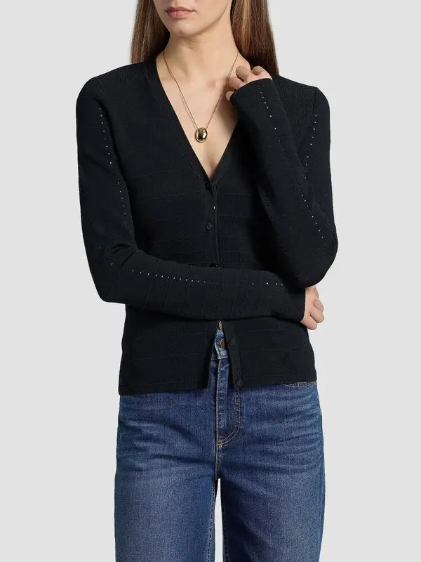 Ramy Brook Astra Pointelle-knit Cardigan