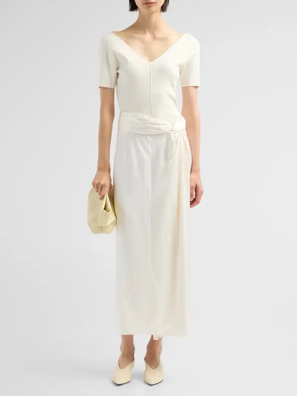 RÓHE Sarong Satin Maxi Skirt