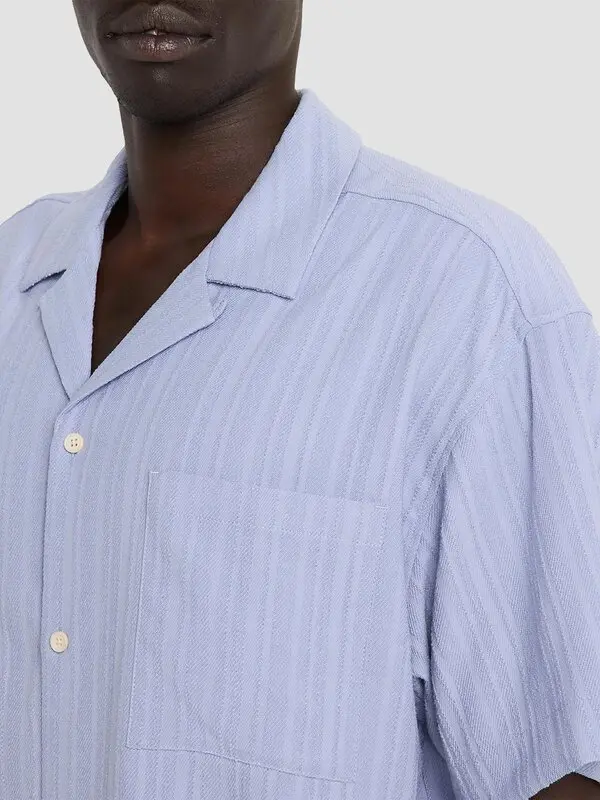 Scotch & Soda Textured Striped Chest-pocket Short-sleeve Shirt