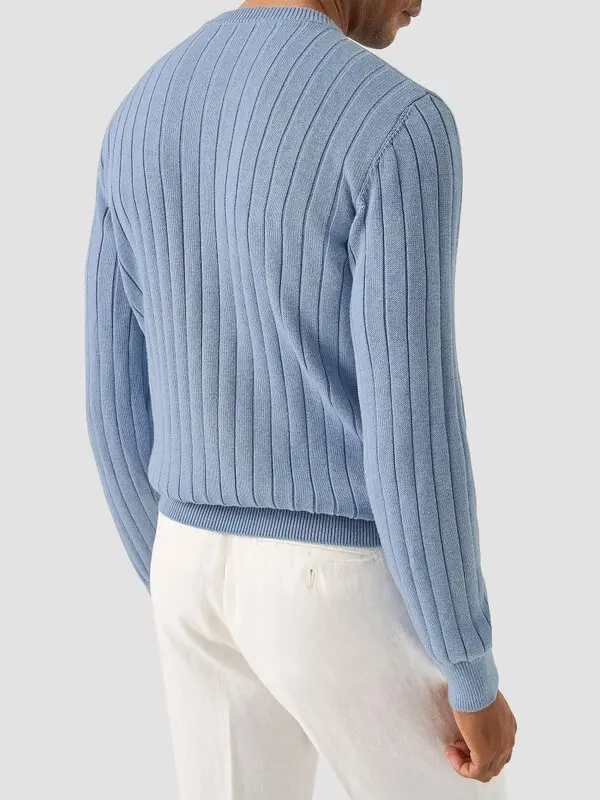 Eton Knit Crewneck Sweater - Light Blue