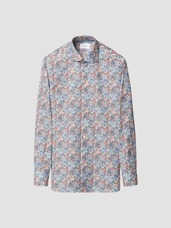 Eton Slim-fit Floral Twill Shirt - Red