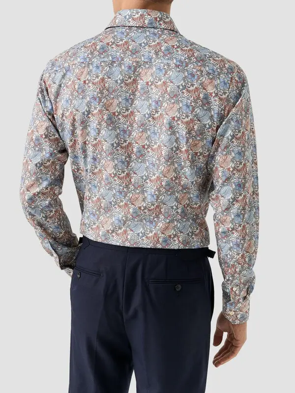 Eton Slim-fit Floral Twill Shirt - Red