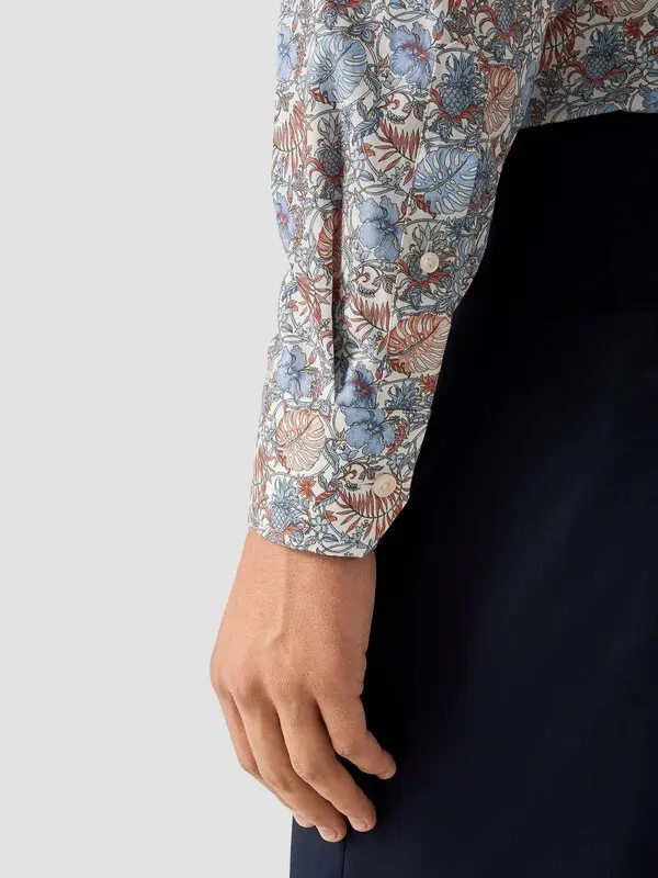 Eton Slim-fit Floral Twill Shirt - Red