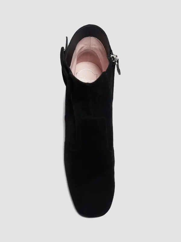 ROGER VIVIER Tres Vivier Polly 45mm Suede Booties - Nero