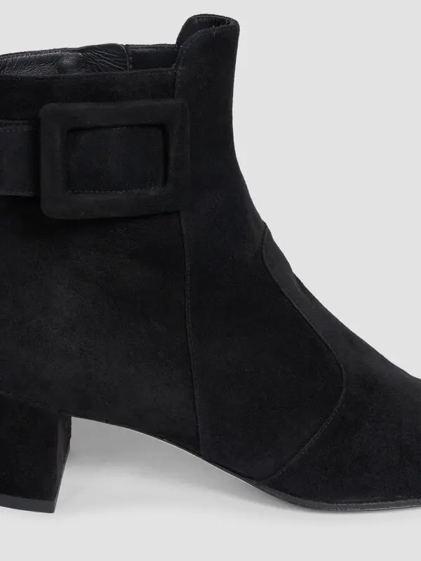 ROGER VIVIER Tres Vivier Polly 45mm Suede Booties - Nero