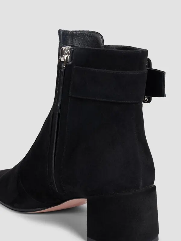 ROGER VIVIER Tres Vivier Polly 45mm Suede Booties - Nero