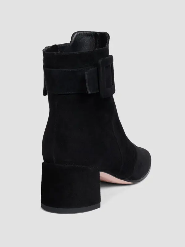 ROGER VIVIER Tres Vivier Polly 45mm Suede Booties - Nero