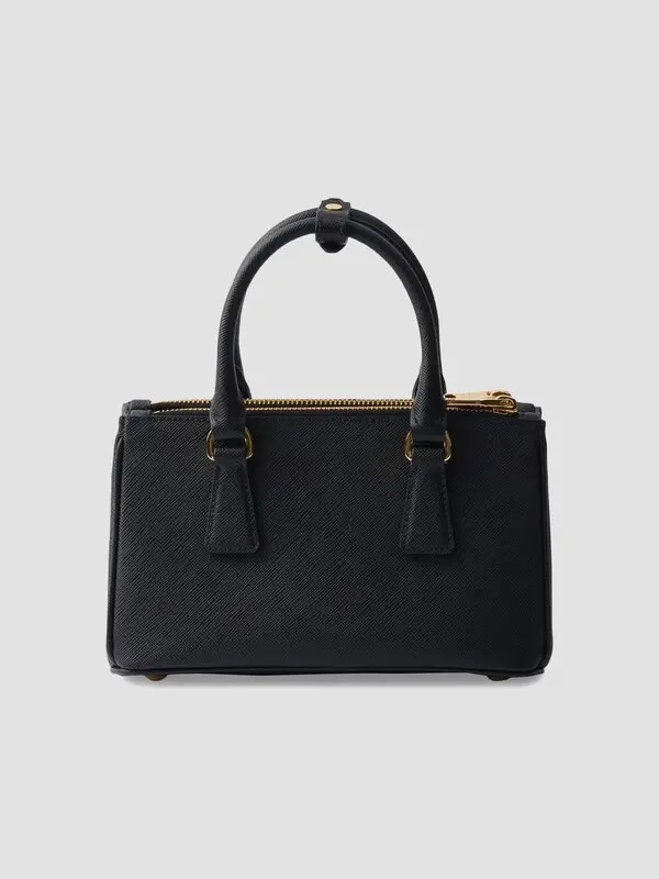 Prada Galleria Saffiano Leather Mini Top Handle Bag - Black