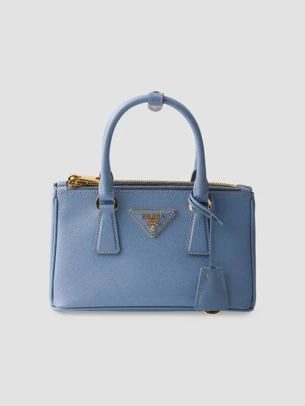 Prada Galleria Saffiano Leather Mini Top Handle Bag - Blue