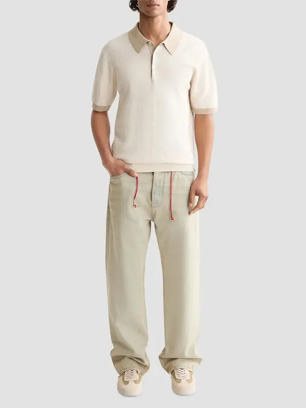 Scotch & Soda Textured Cotton Knit Polo Shirt