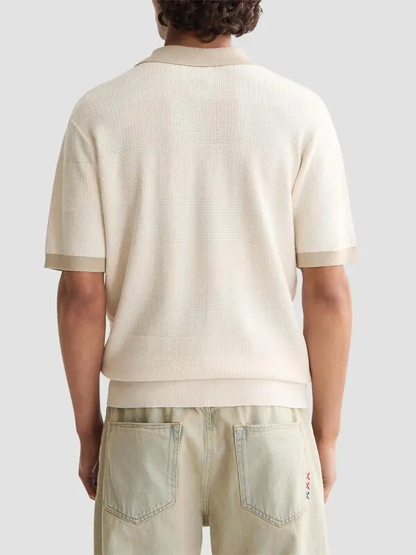 Scotch & Soda Textured Cotton Knit Polo Shirt