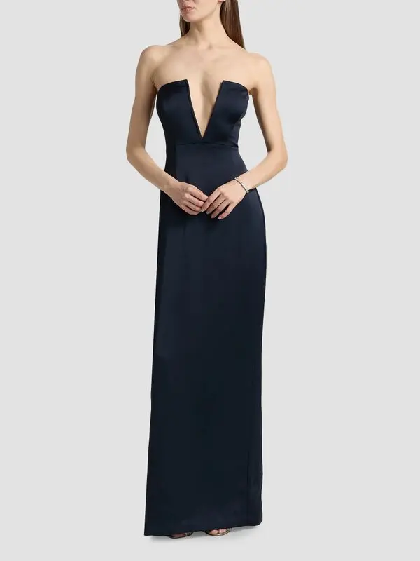 Ramy Brook Raquel Strapless V-neck Column Gown