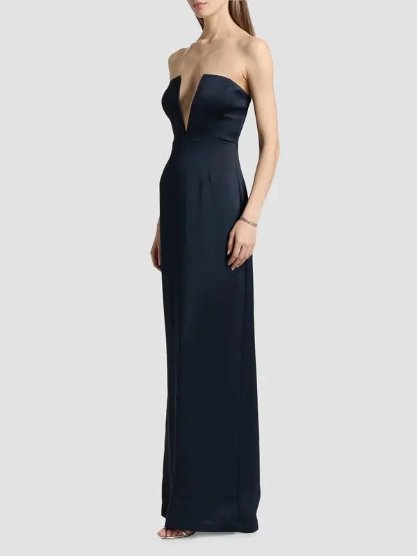 Ramy Brook Raquel Strapless V-neck Column Gown