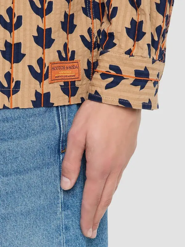 Scotch & Soda Structured Print Button-front Shirt
