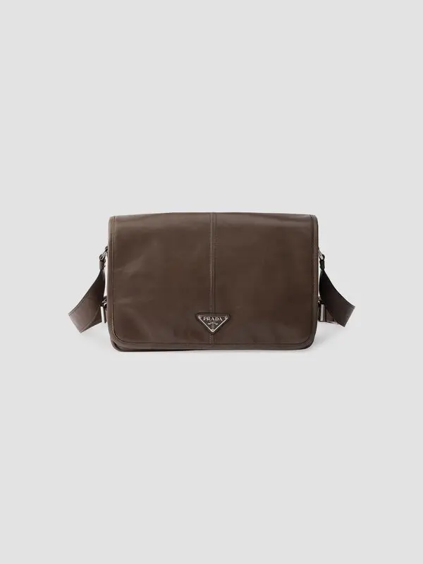Prada Leather Shoulder Bag - Medium Brown