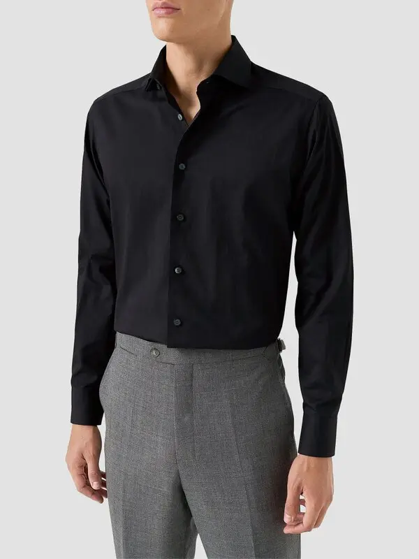 Eton Contemporary-fit Solid Cotton-silk Shirt
