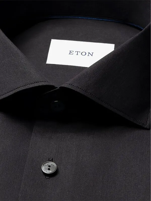 Eton Contemporary-fit Solid Cotton-silk Shirt