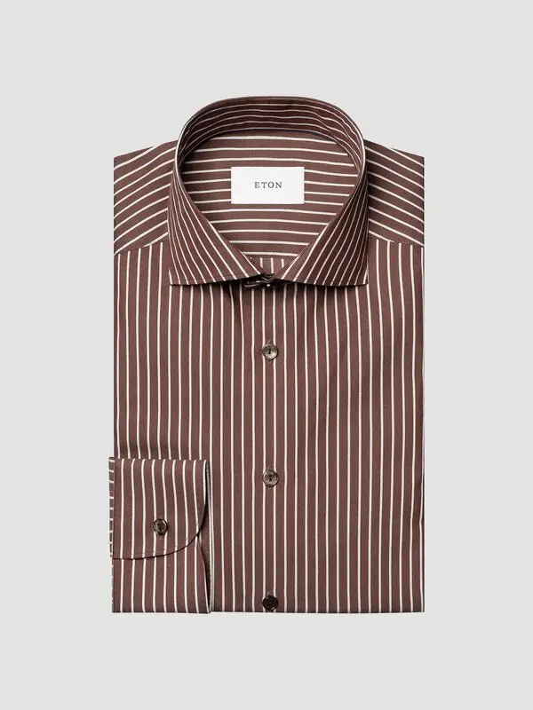 Eton Contemporary-fit Striped Cotton-silk Shirt