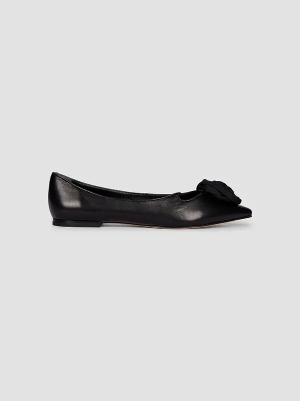 ROGER VIVIER I Love Vivier Rose Leather Ballerina Flats