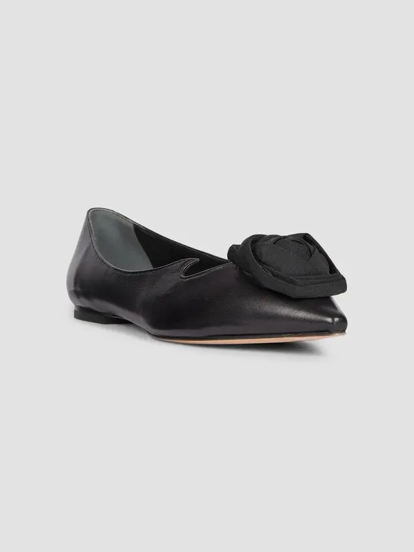 ROGER VIVIER I Love Vivier Rose Leather Ballerina Flats