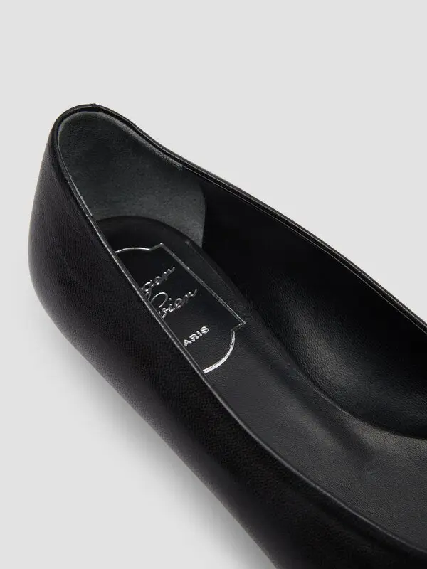 ROGER VIVIER I Love Vivier Rose Leather Ballerina Flats