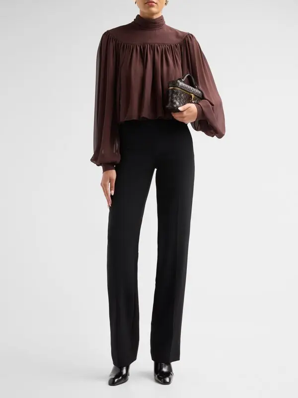 Ronny Kobo Aerin Gathered Jersey Top