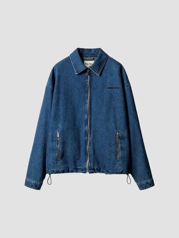 Miu Miu Cashmere Denim Blouson Jacket