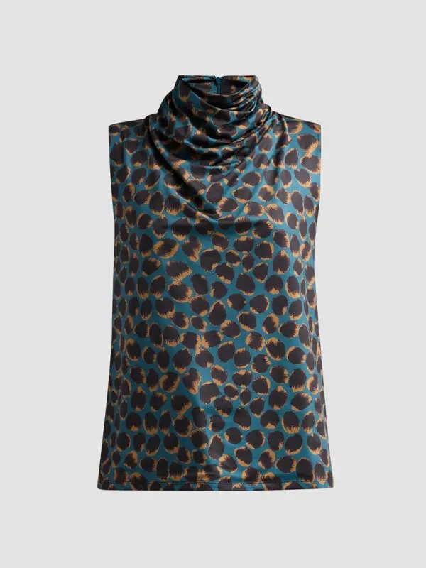 Altuzarra Holt Leopard-print Draped Top - Lagoon Spotted Leopard