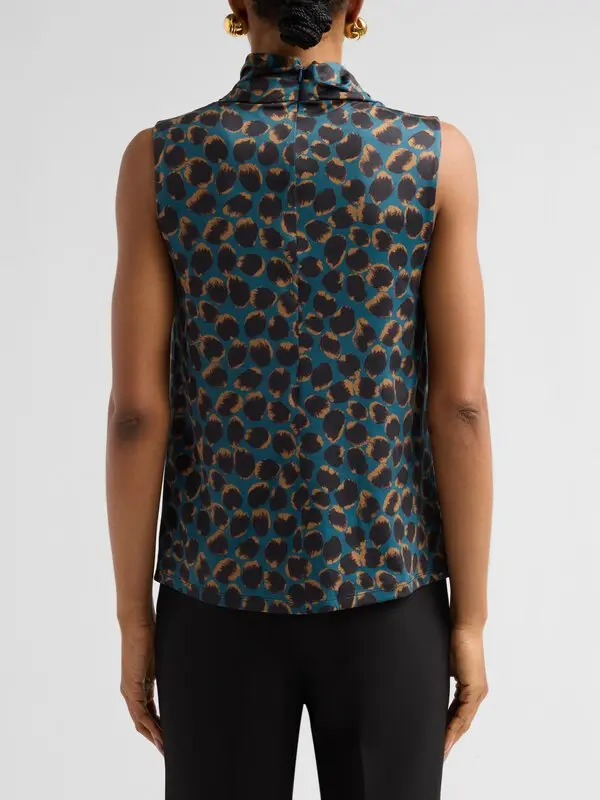 Altuzarra Holt Leopard-print Draped Top - Lagoon Spotted Leopard