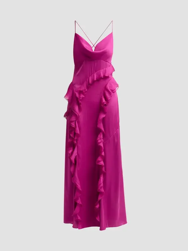 Ronny Kobo Deon Ruffle Maxi Dress