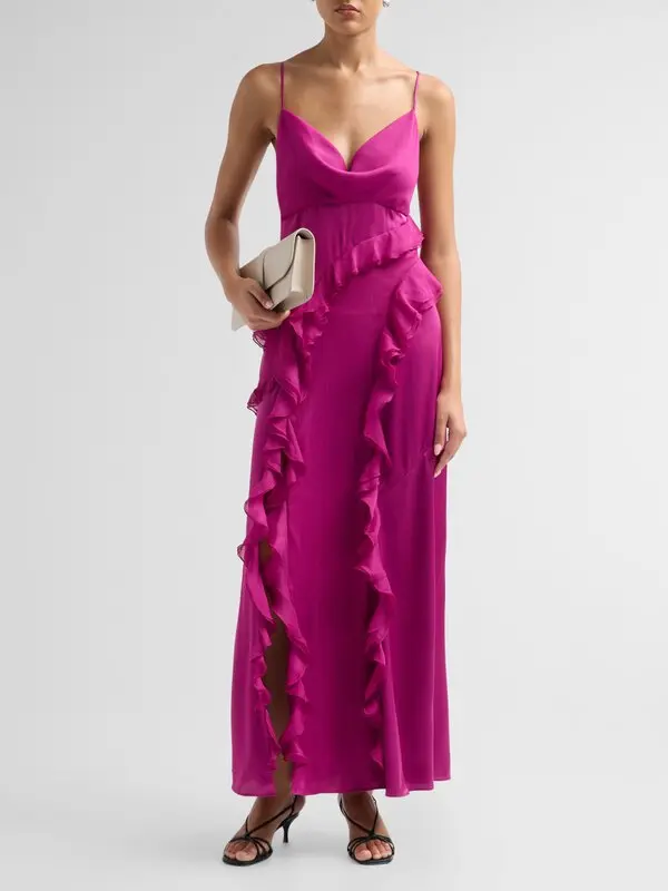 Ronny Kobo Deon Ruffle Maxi Dress