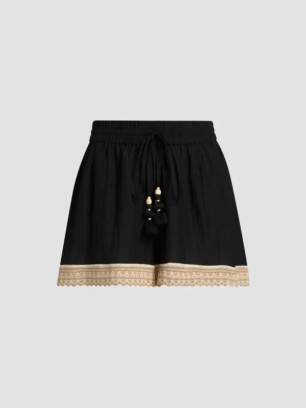 Ramy Brook Adrienne Cotton Cover-up Shorts - Black
