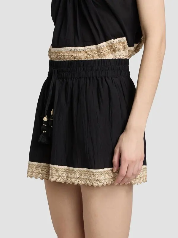 Ramy Brook Adrienne Cotton Cover-up Shorts - Black