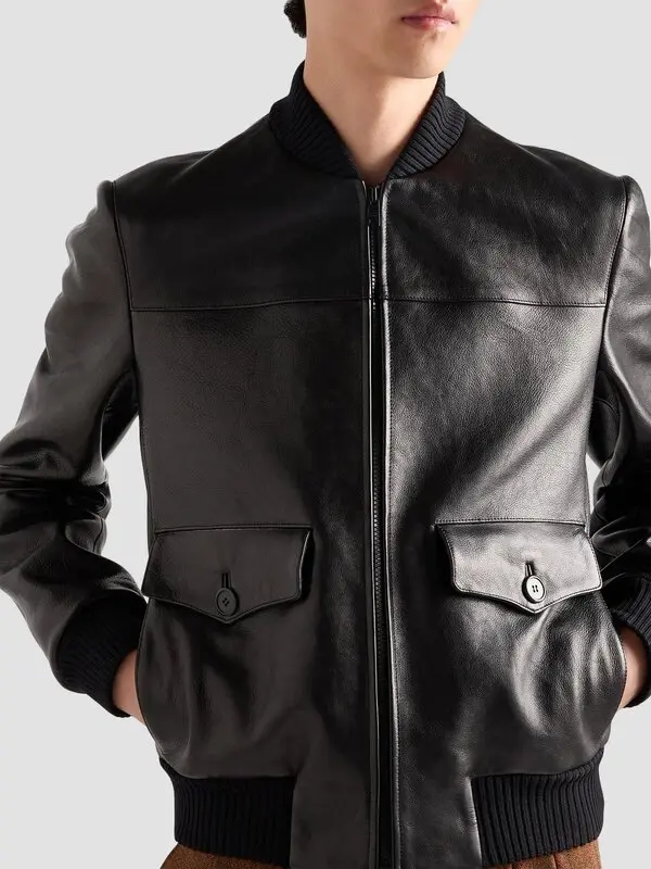 Prada Leather Bomber Jacket