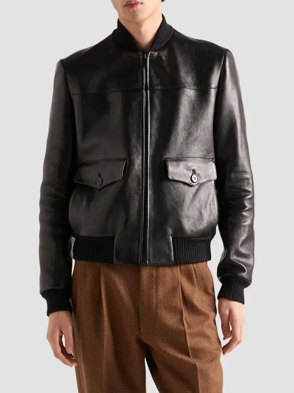 Prada Leather Bomber Jacket