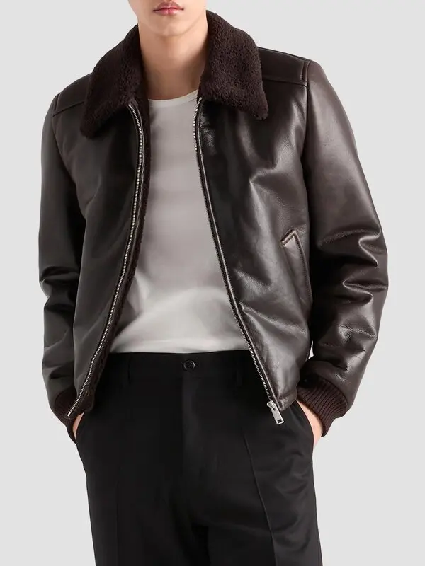 Prada Leather And Shearling Jacket