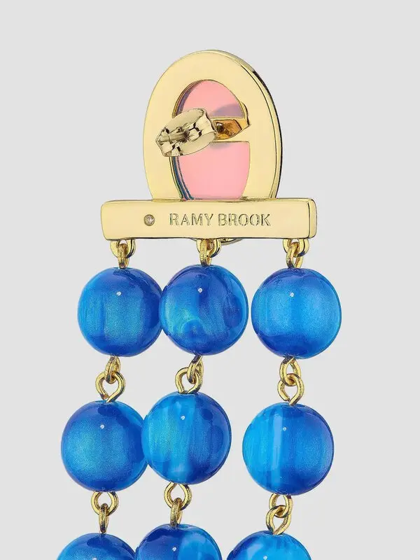 Ramy Brook Elisa Goldtone, Resin & Agate Chandelier Earrings - Blue Multi