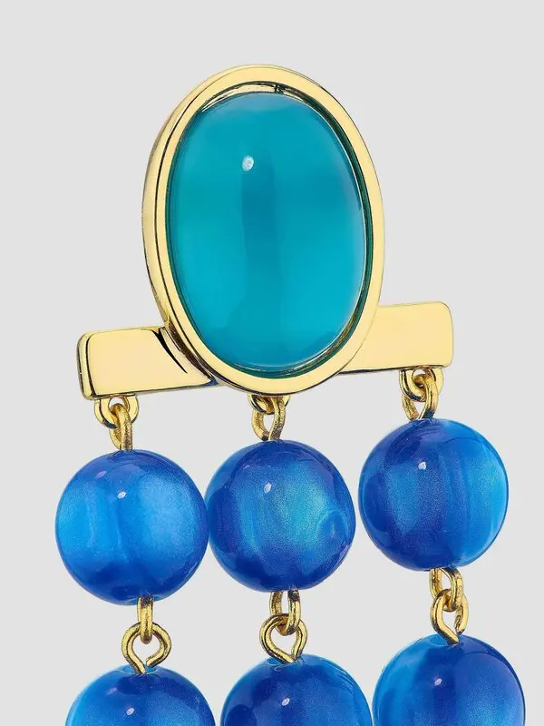 Ramy Brook Elisa Goldtone, Resin & Agate Chandelier Earrings - Blue Multi