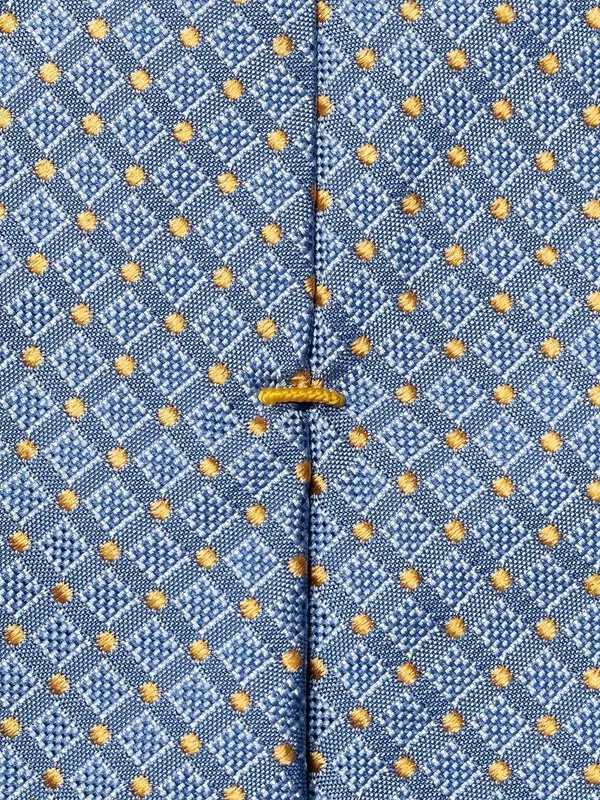 Eton Geometric Diamond Silk Tie - Light Blue