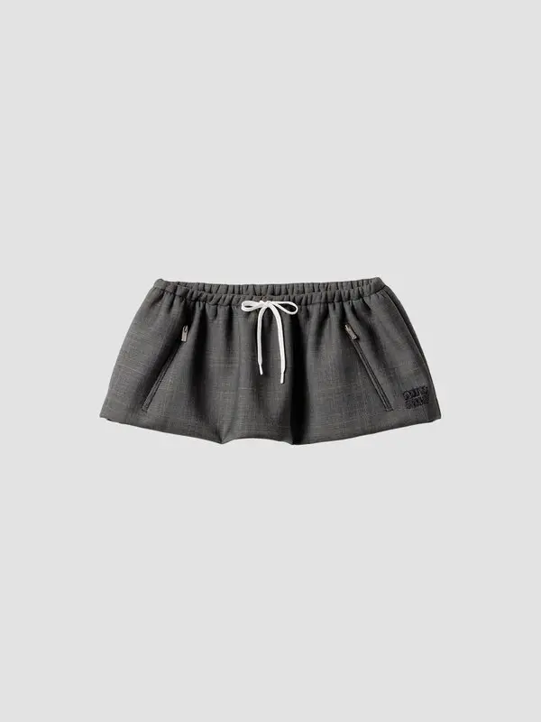 Miu Miu Prince Of Wales Miniskirt - Grey