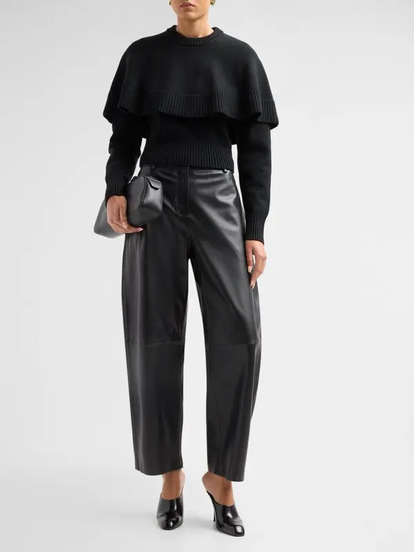 Ronny Kobo Evian Layered Cape Sweater - Black