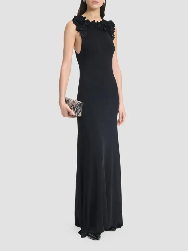 Altuzarra Woolfe Floral Appliqué Column Gown