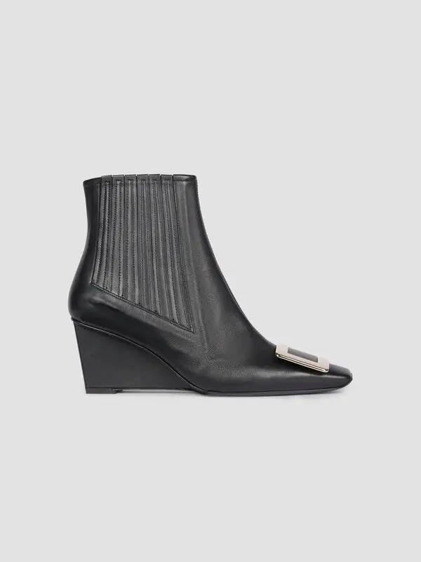 ROGER VIVIER Belle Vivier 60mm Leather Wedge-heel Ankle Boots