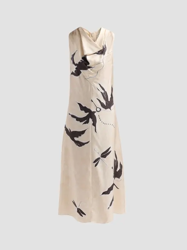 Altuzarra Lucie Bird-print Silk Midi Dress