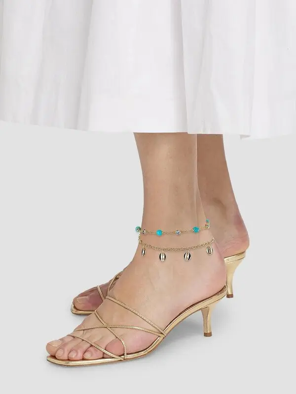Ramy Brook Arianna Goldtone, Turquoise & Cubic Zirconia Anklet