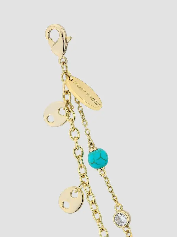 Ramy Brook Arianna Goldtone, Turquoise & Cubic Zirconia Anklet